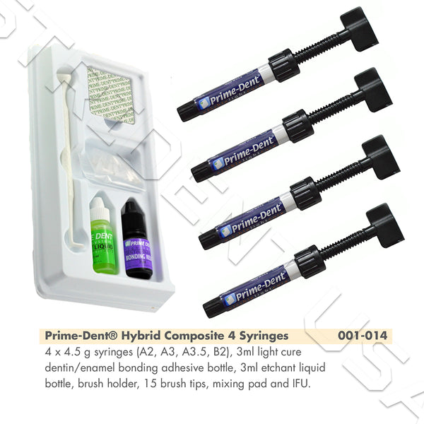 Prime Dent Light Cure Hybrid Composite Kit A2,A3,A3.5,B2 with Bonding ...